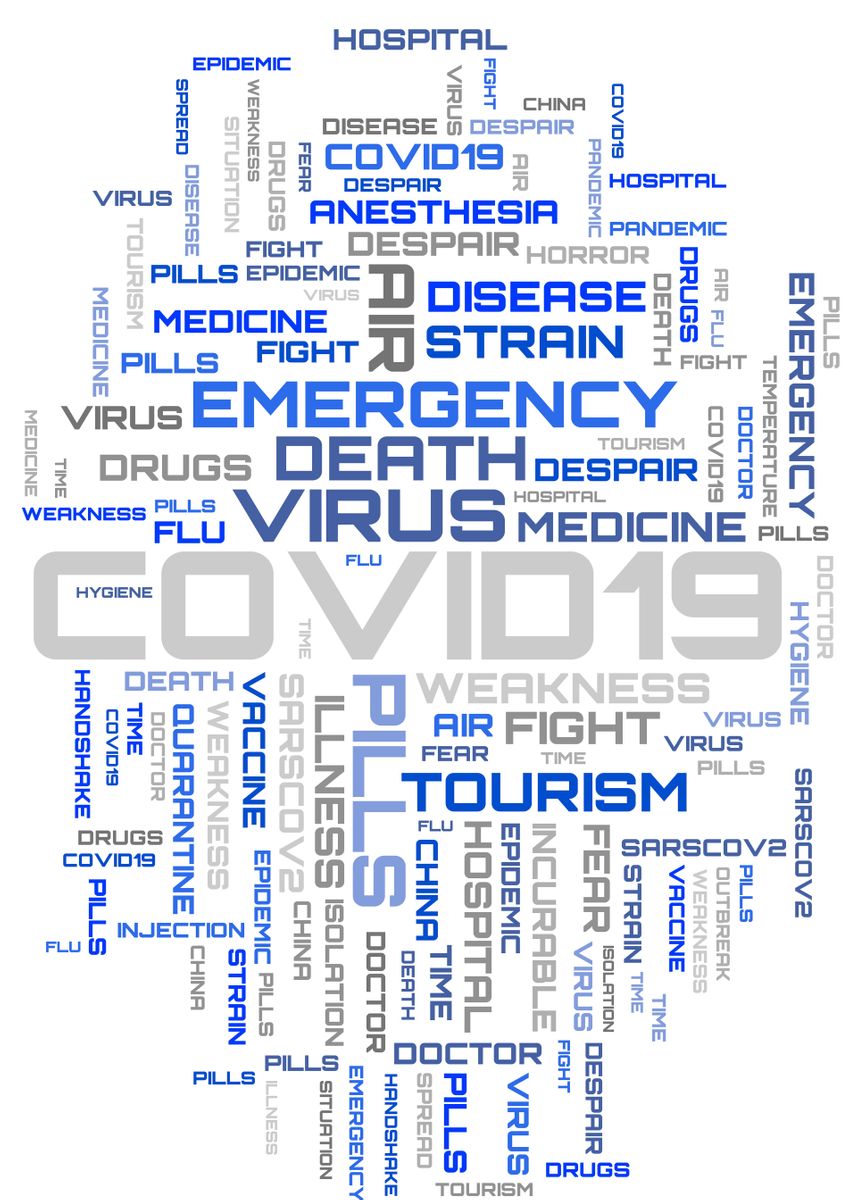 'Coronavirus word cloud' Poster, picture, metal print, paint by ...