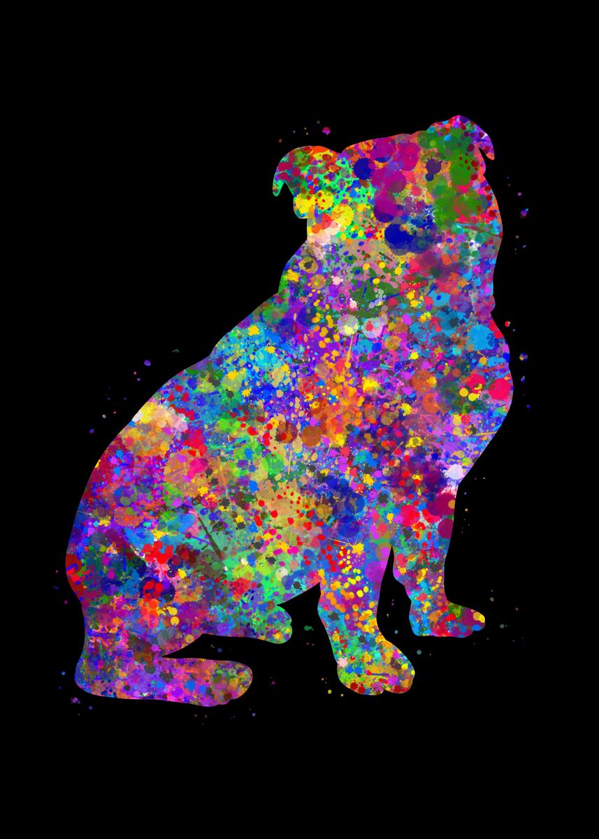 'English Bulldog Puppy dog' Poster, picture, metal print, paint by ...