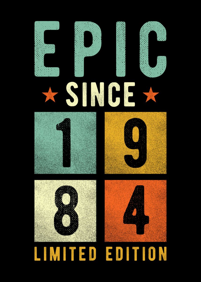 '1984 Birthday Gift Retro' Poster by schmugo | Displate