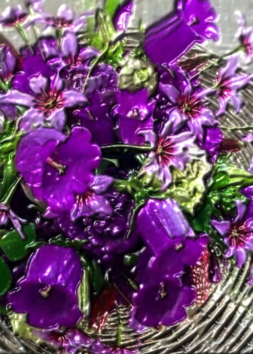 'flowers plastic emboss' Poster, picture, metal print, paint by ...