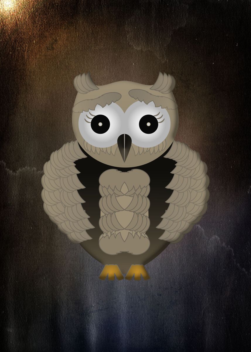 'Brown Owl' Poster, picture, metal print, paint by wagnerps | Displate
