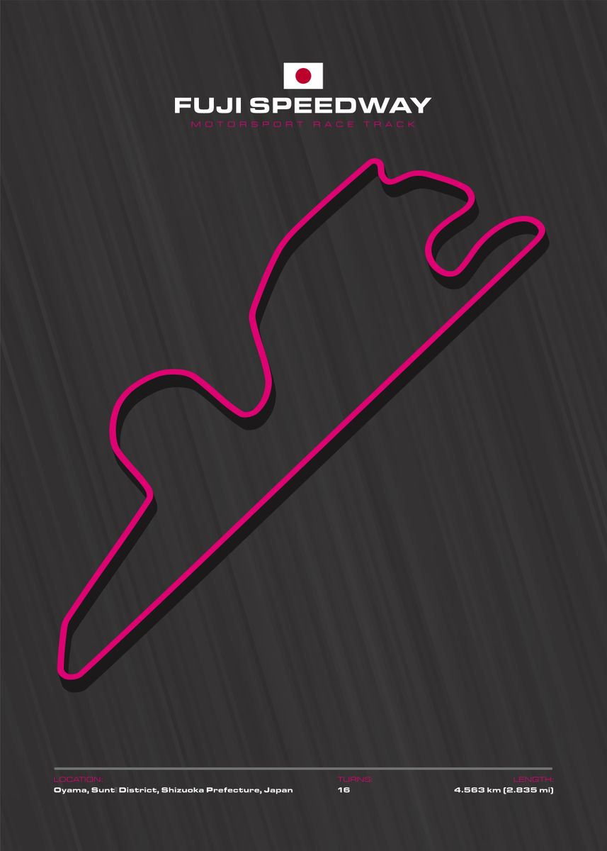 'FUJI SPEEDWAY CIRCUIT' Poster, picture, metal print, paint by ...