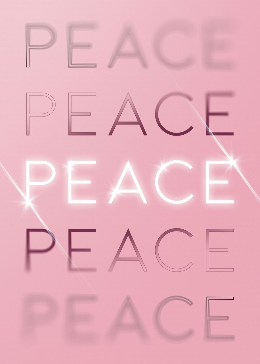 'Peace Motivational in Pink' Poster, picture, metal print, paint by ...