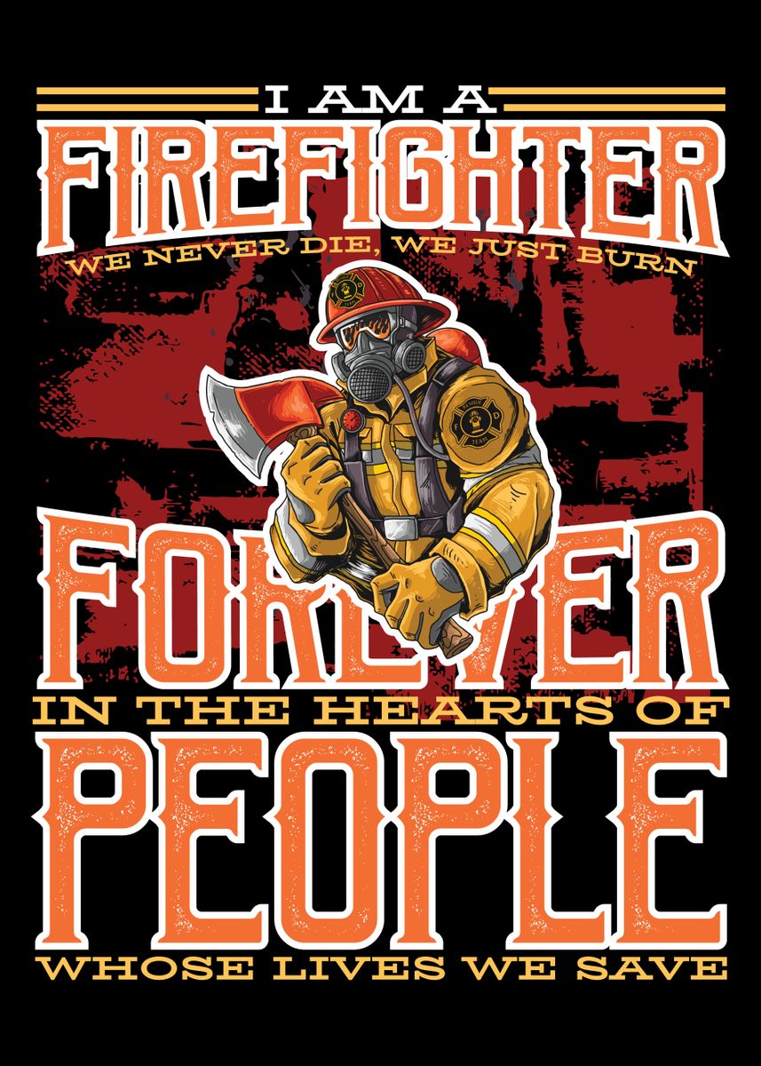 'Firefighter Gifts' Poster by ZS C O M M E R C E | Displate