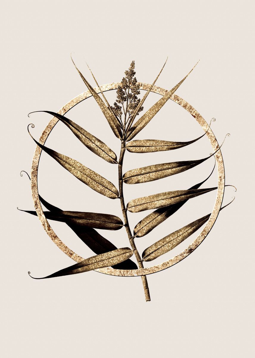 'Gold Bush Cane Botanical' Poster, picture, metal print, paint by Holy ...