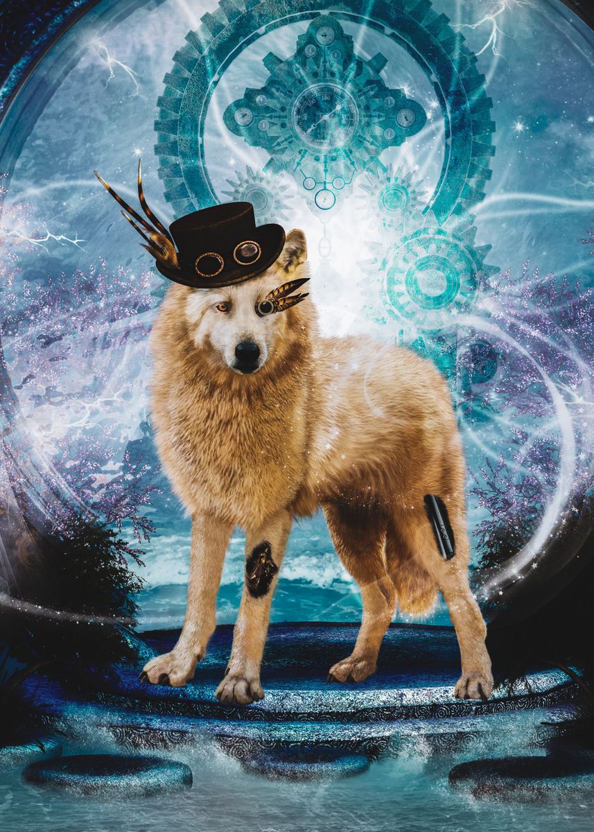 'Steampunk wolf' Poster by Heike Köhnen | Displate