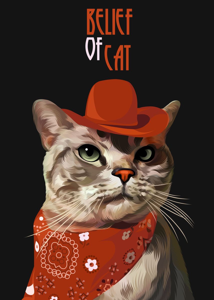 'Belief of cat' Poster by Muh Aslan | Displate
