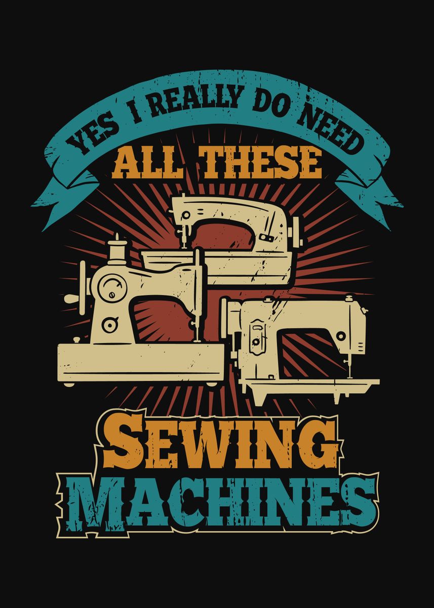 'Sewing Machine Design' Poster, picture, metal print, paint by Marcel ...
