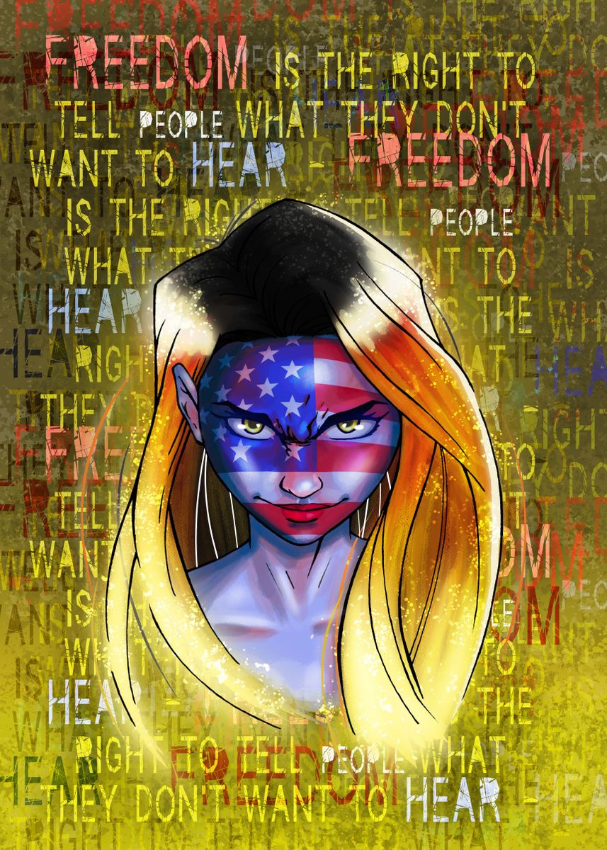 'Face of Freedom' Poster, picture, metal print, paint by Drawzooka ...
