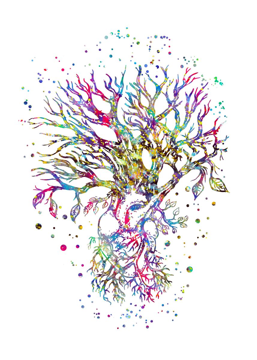 'Anatomical heart tree ' Poster, picture, metal print, paint by ...