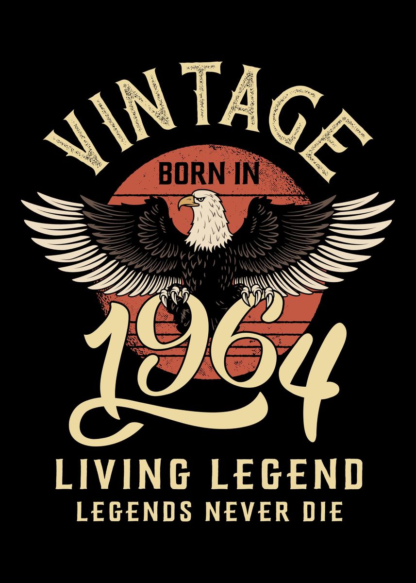 'Vintage 1964 Born' Poster by Cooldruck | Displate