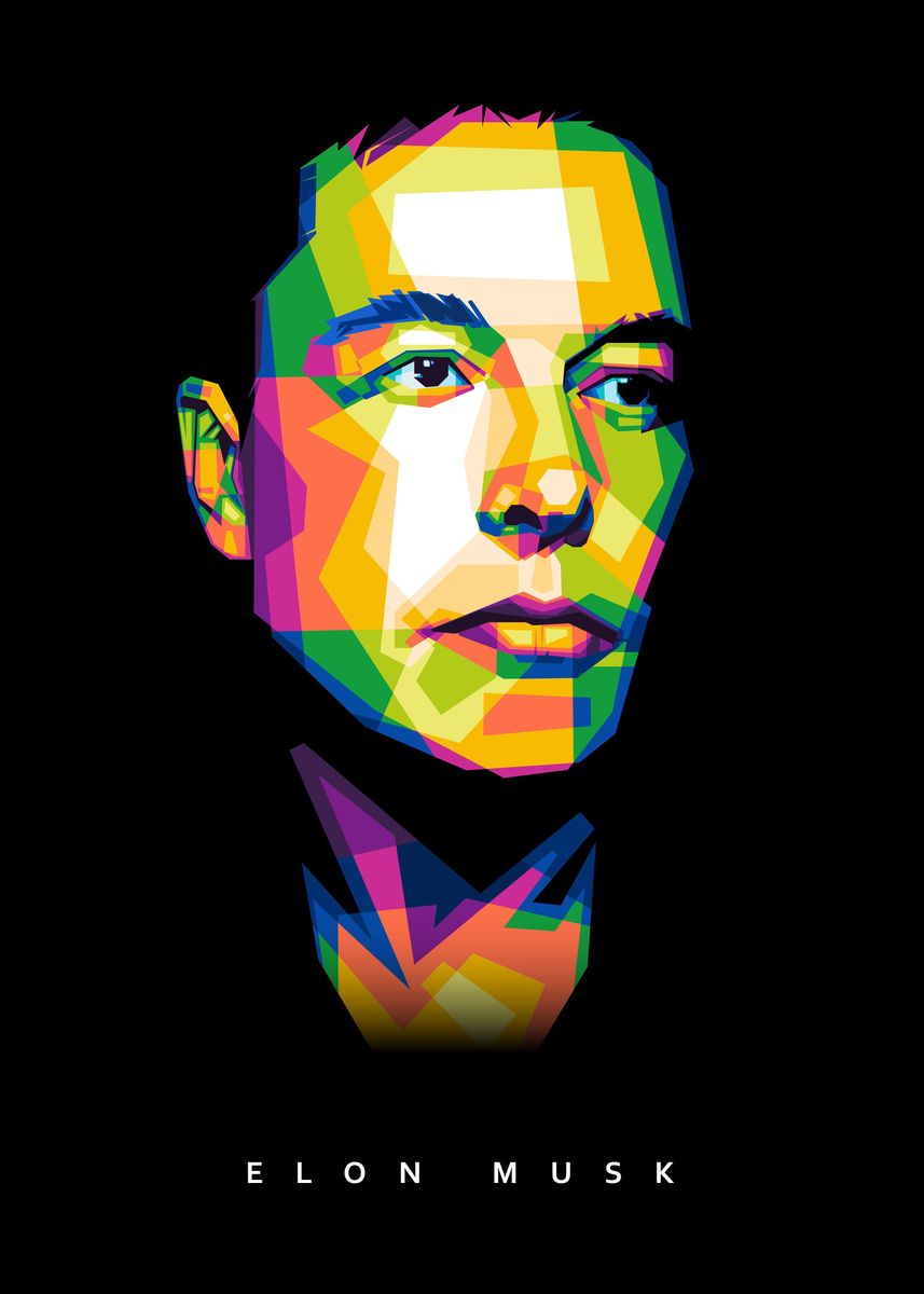 'Elon Musk' Poster, picture, metal print, paint by Kiki Saputra | Displate