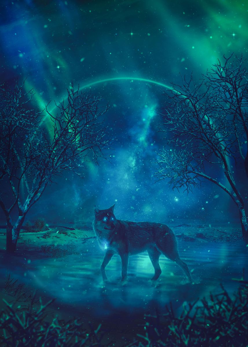 'IMMORTAL WOLF' Poster, picture, metal print, paint by Aron Visuals ...