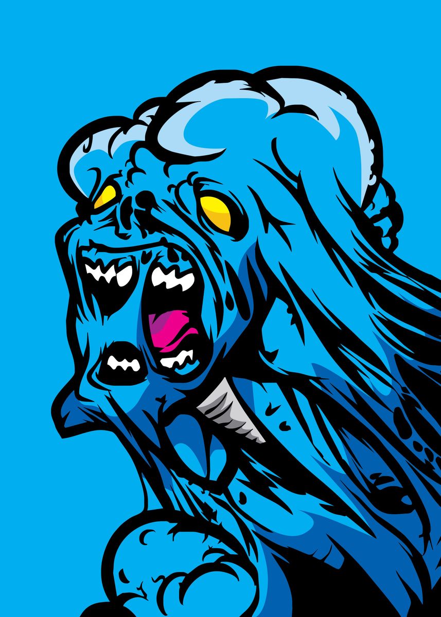 'Zombie' Poster, picture, metal print, paint by Design Droplet | Displate