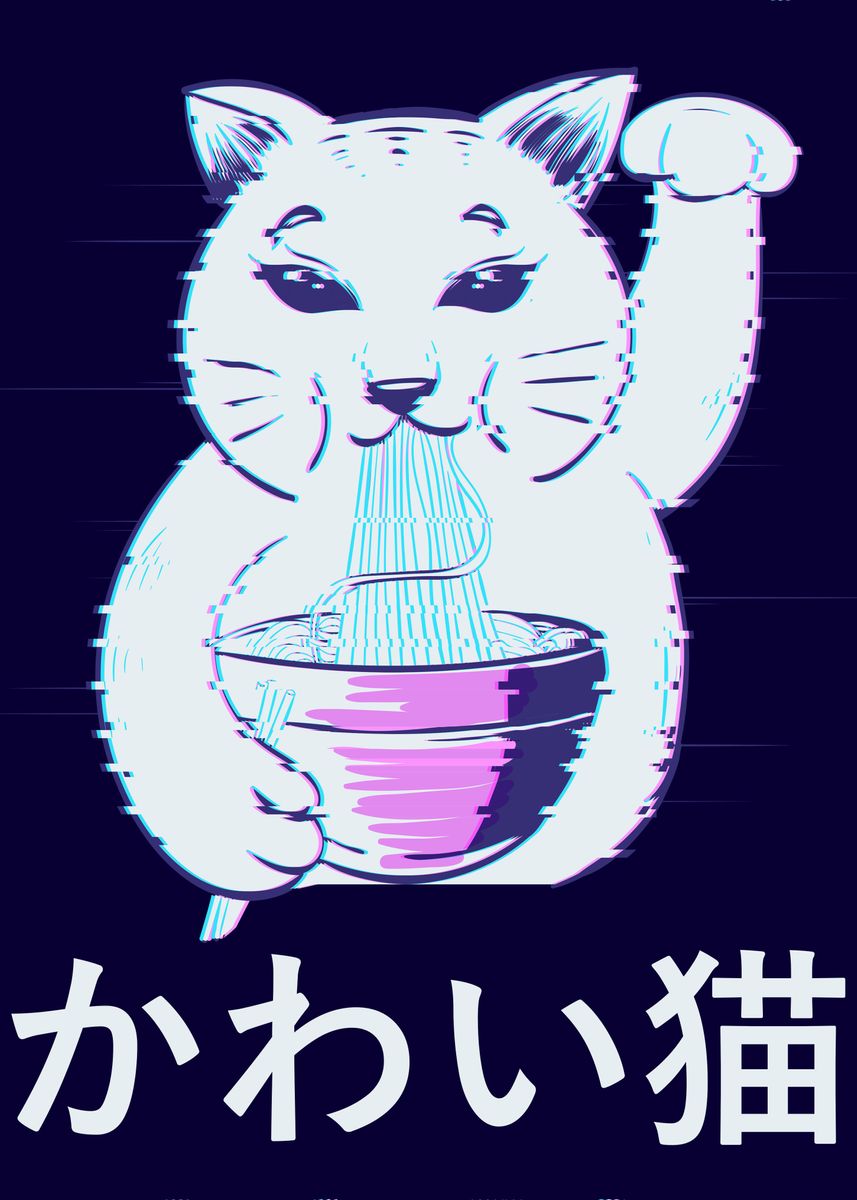 'Maneki Neko Ramen Noodle' Poster by AestheticAlex | Displate