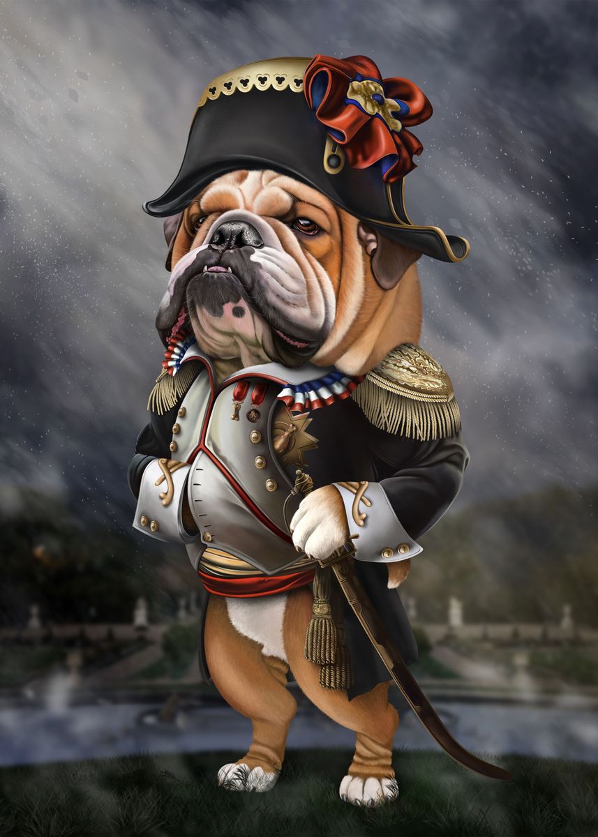 'Bulldog Emperor Napoleon' Poster, picture, metal print, paint by Fox ...