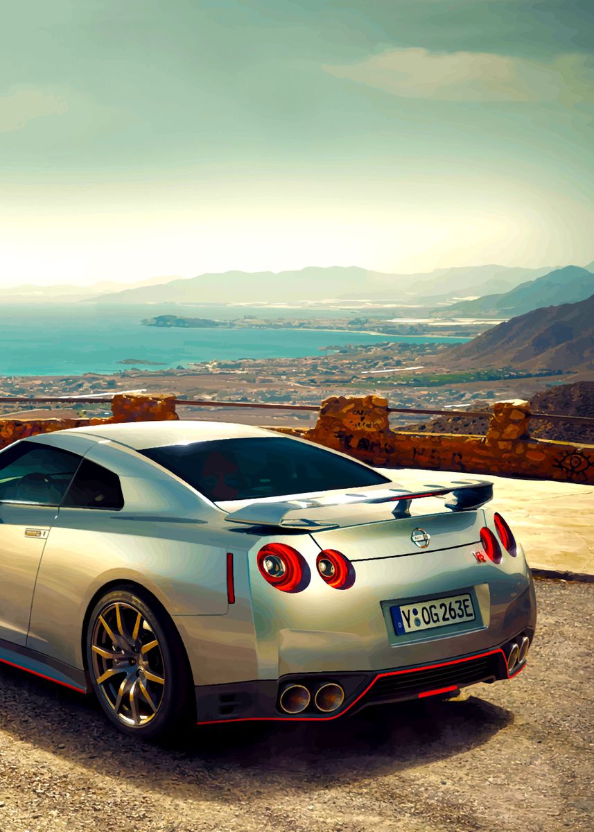 'Silver GTR' Poster, picture, metal print, paint by CyberGeek | Displate