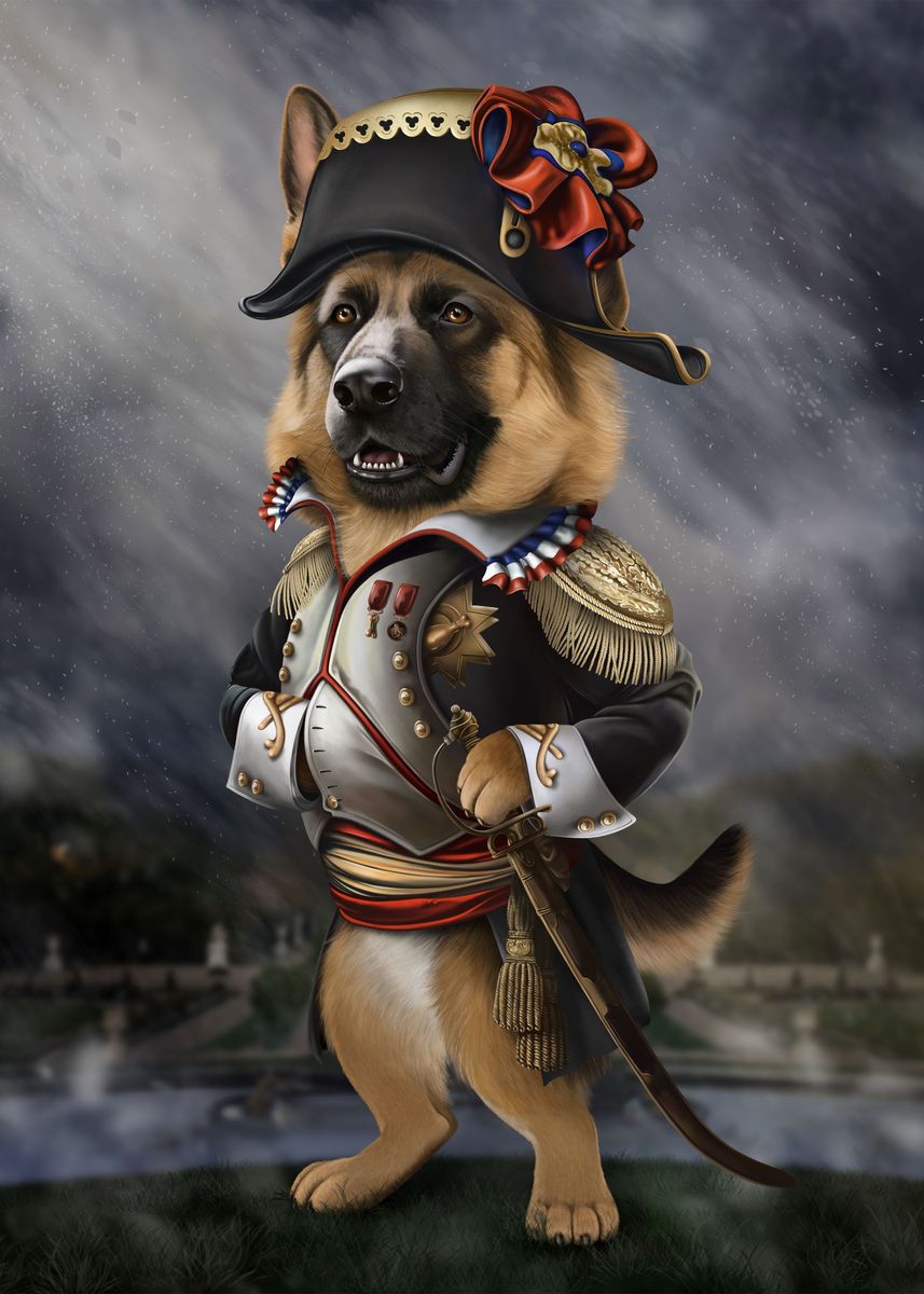 'German Shepherd Napoleon' Poster by Fox Republic | Displate