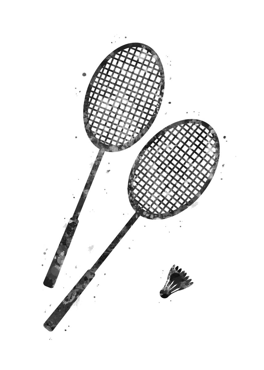 'Badminton Rackets' Poster, picture, metal print, paint by Yahya Art ...