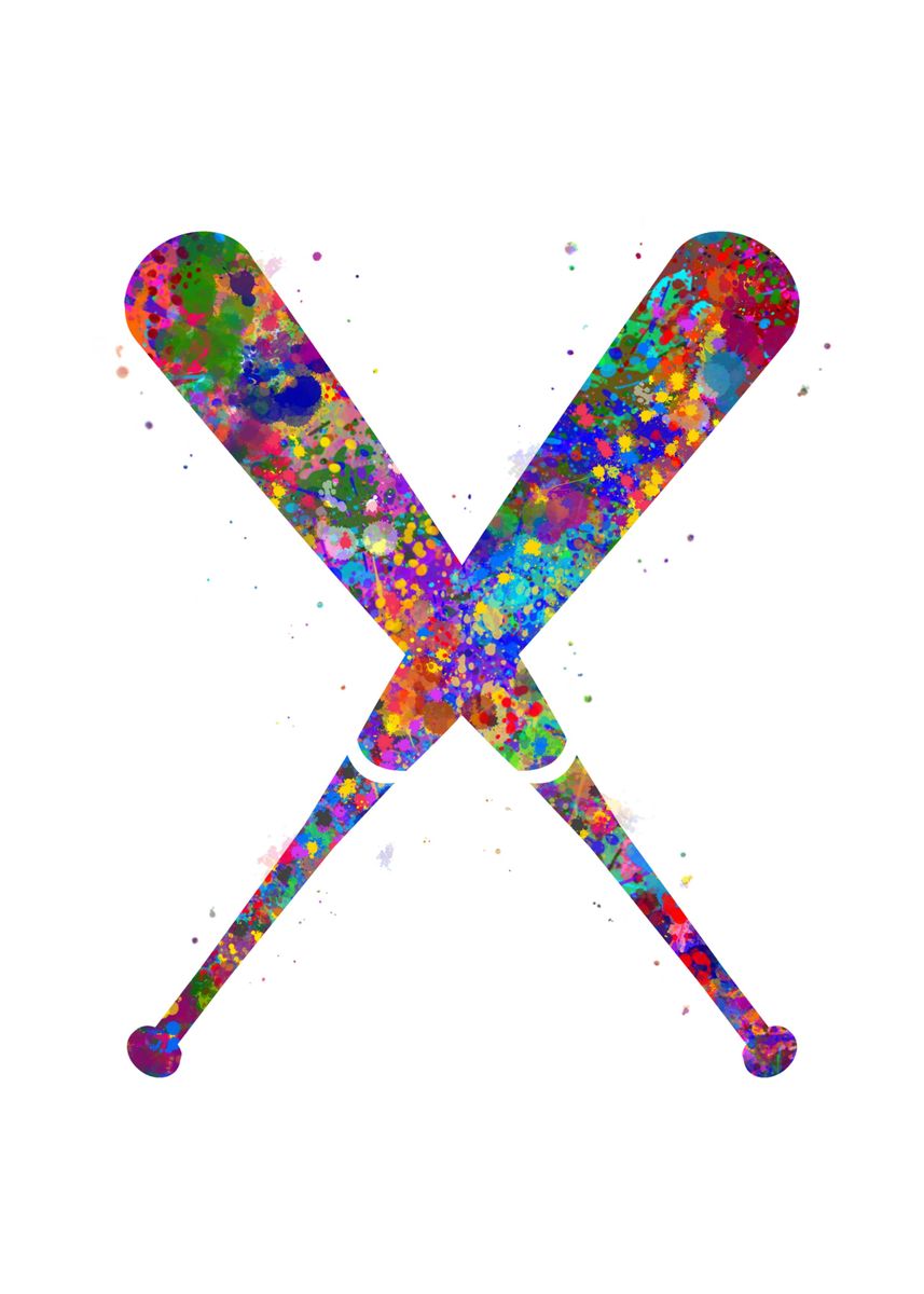 'Baseball Bat' Poster, picture, metal print, paint by Yahya Art | Displate