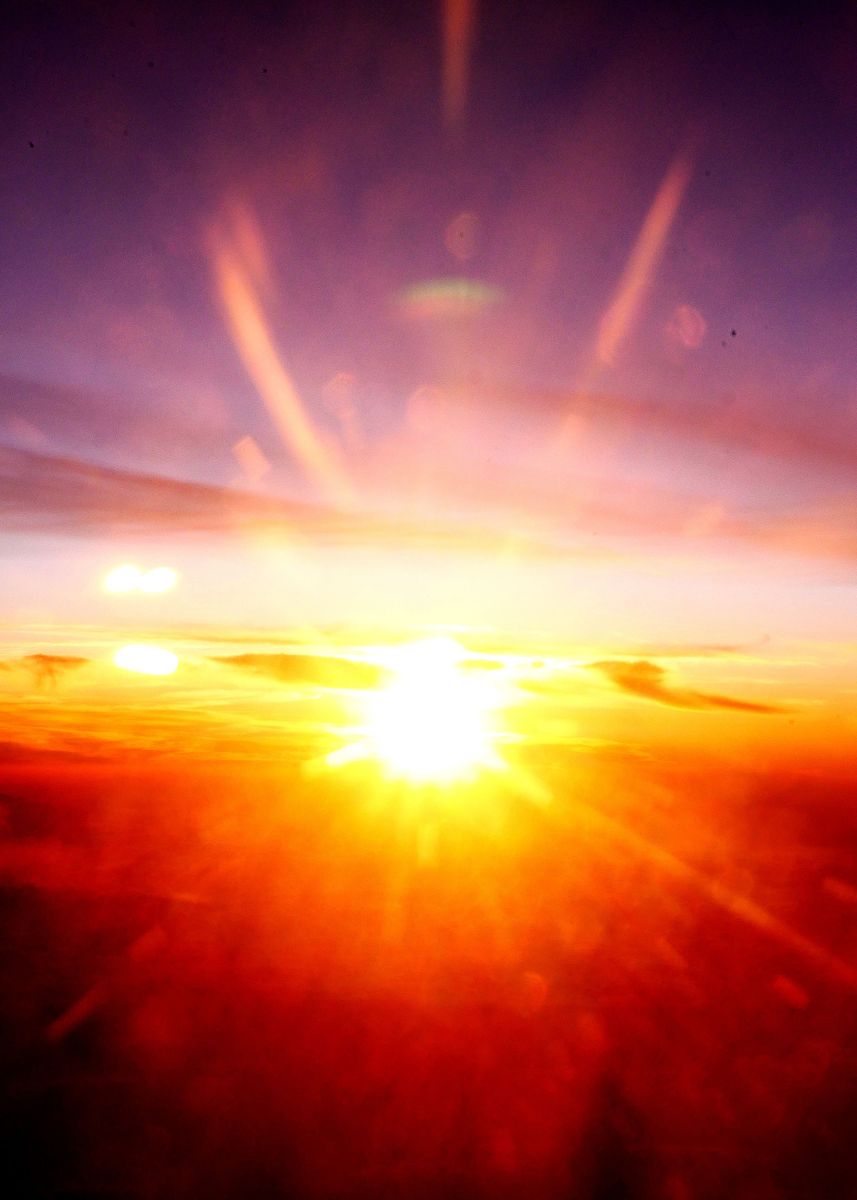 'Red Sun' Poster, picture, metal print, paint by Daniel Pastor | Displate