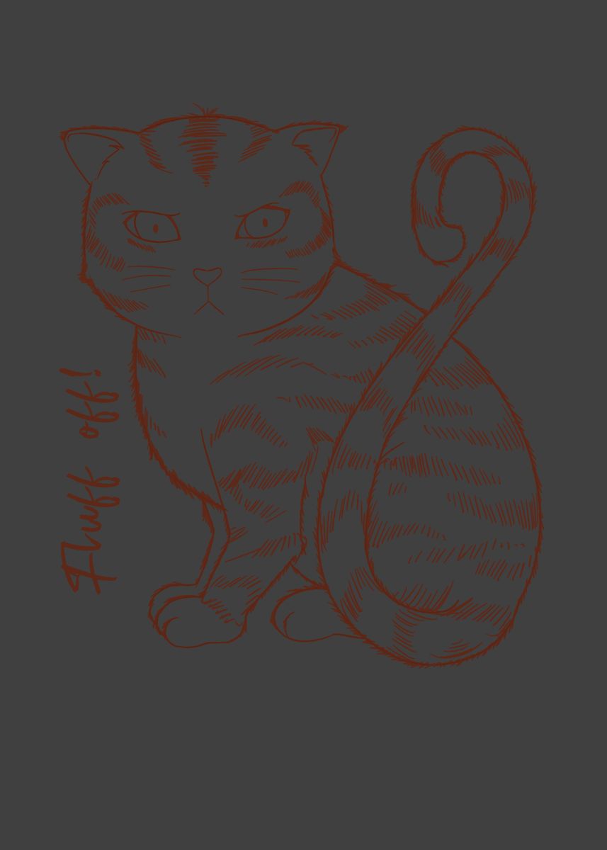 'Fluff Off Cat in Anime' Poster by CheTatanka | Displate