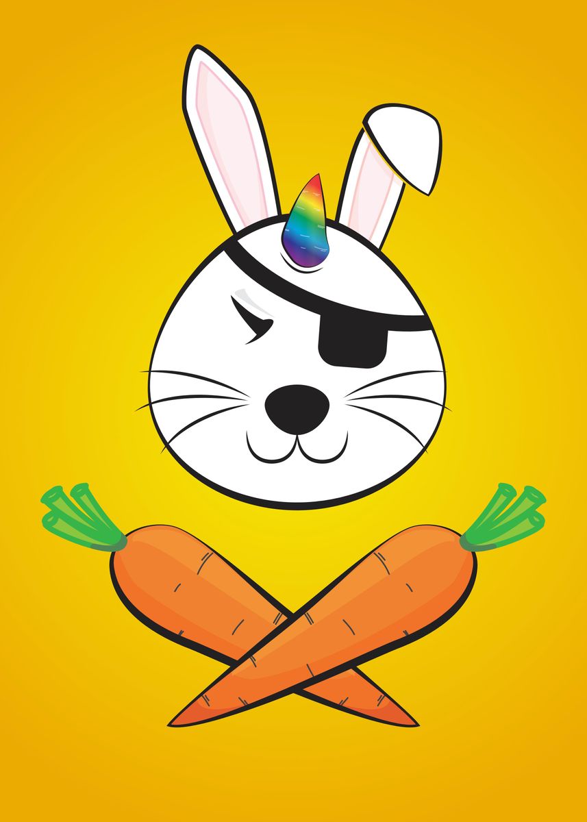 'Bunnycorn' Poster, picture, metal print, paint by str8edgedude | Displate