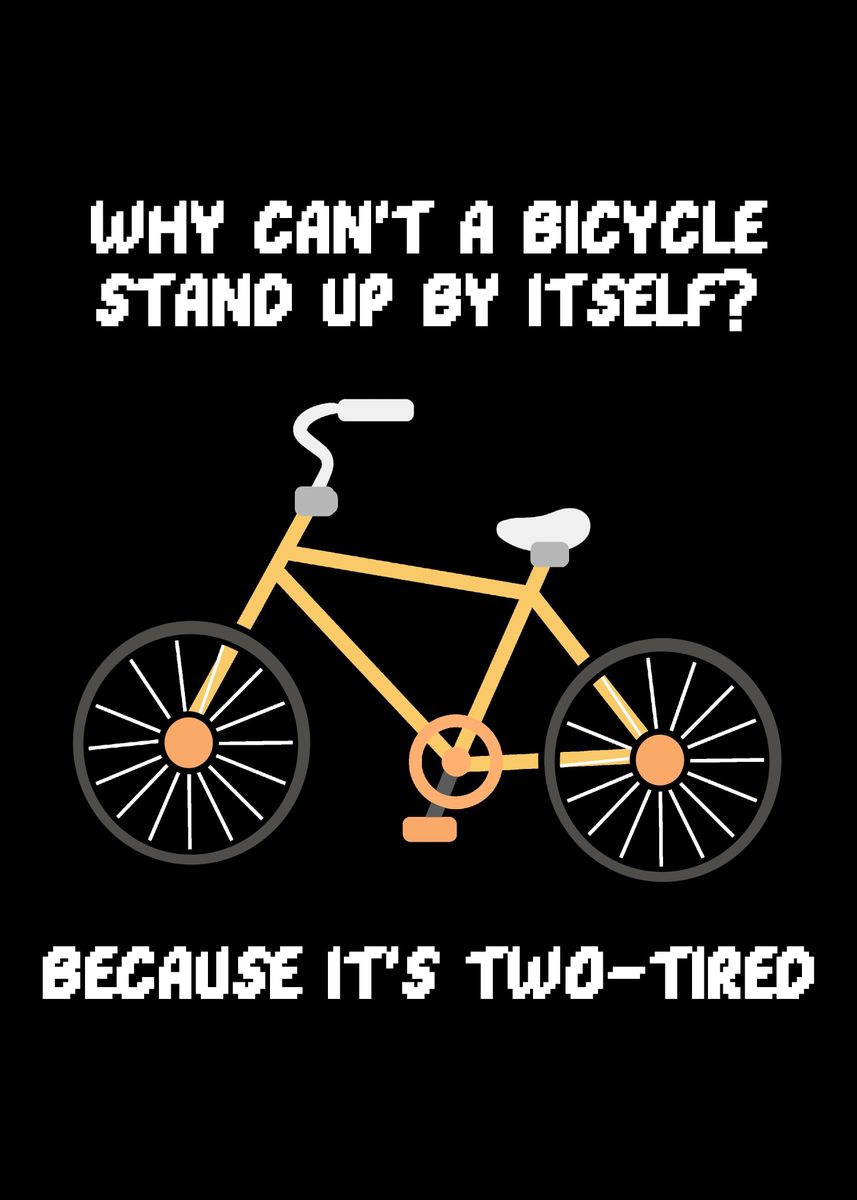 'TwoTired Funny Cyclist Gi' Poster, picture, metal print, paint by ...