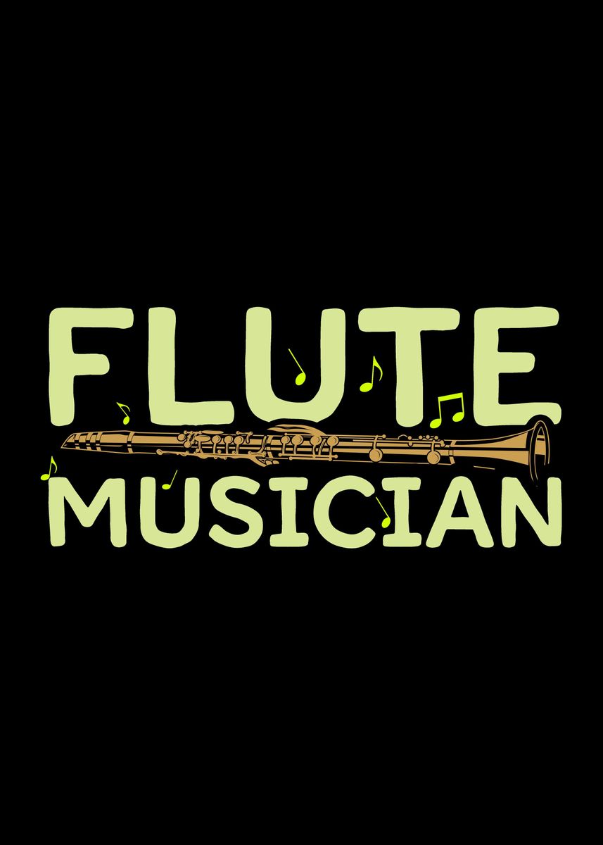 'Flute Musician Gift Idea' Poster by TW Design | Displate