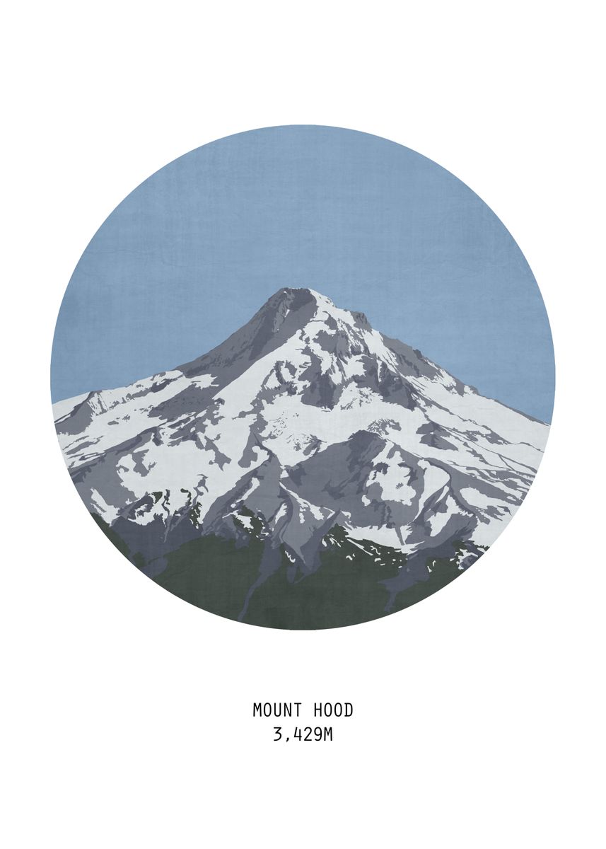 'Mount Hood' Poster, picture, metal print, paint by Danny Barber | Displate