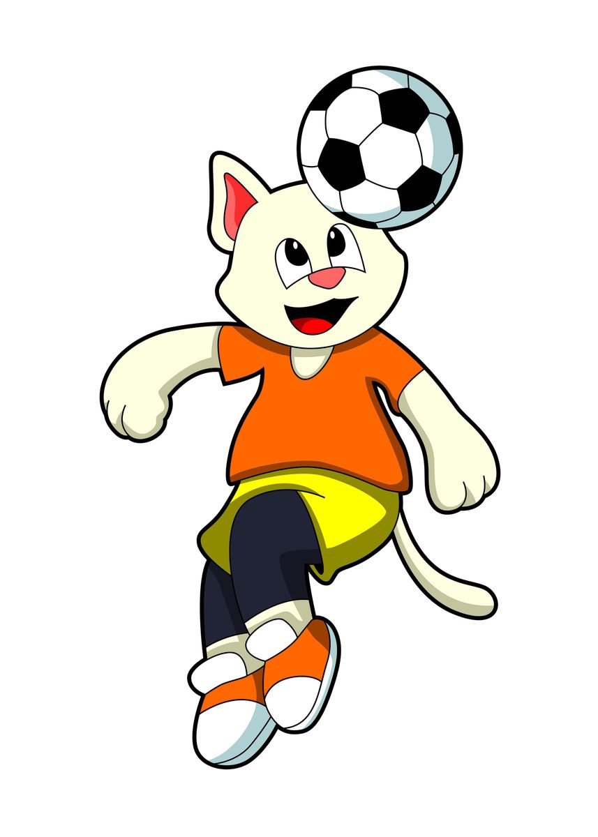 'Cat Sports Soccer' Poster by Markus Schnabel | Displate