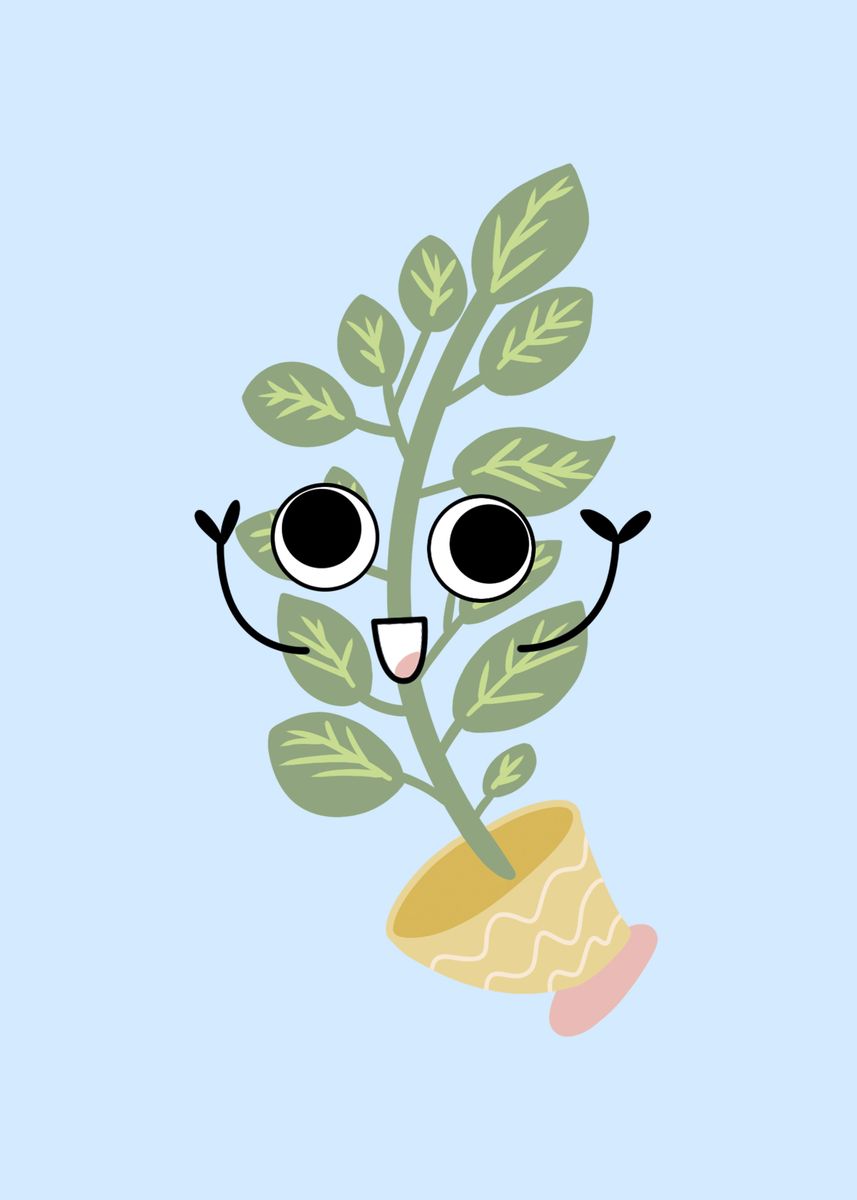 'Plant with Googly Eyes' Poster, picture, metal print, paint by Genesis ...