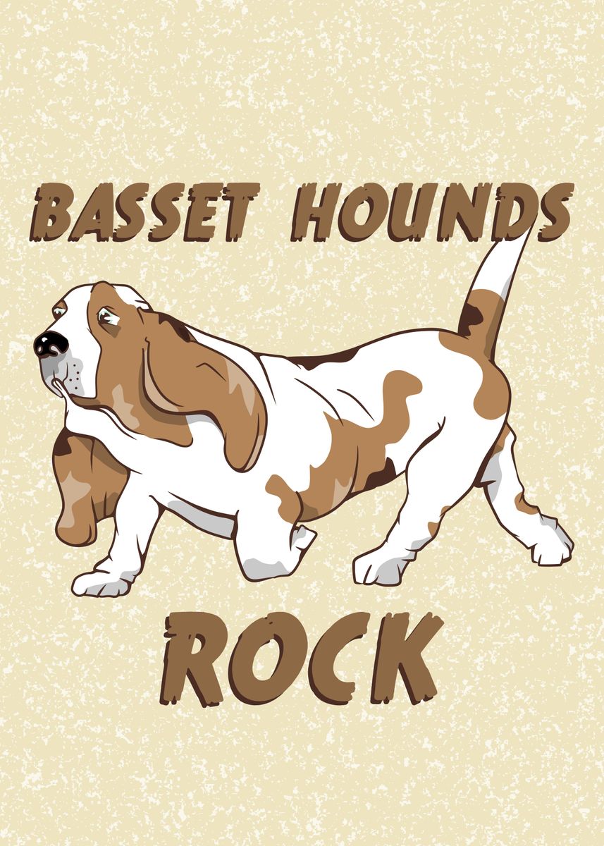 'Basset Hounds Rock' Poster, picture, metal print, paint by mailbox ...