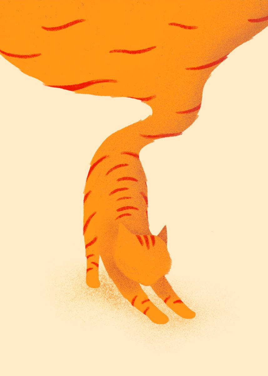'Sunday cat' Poster, picture, metal print, paint by laurapalumbo | Displate