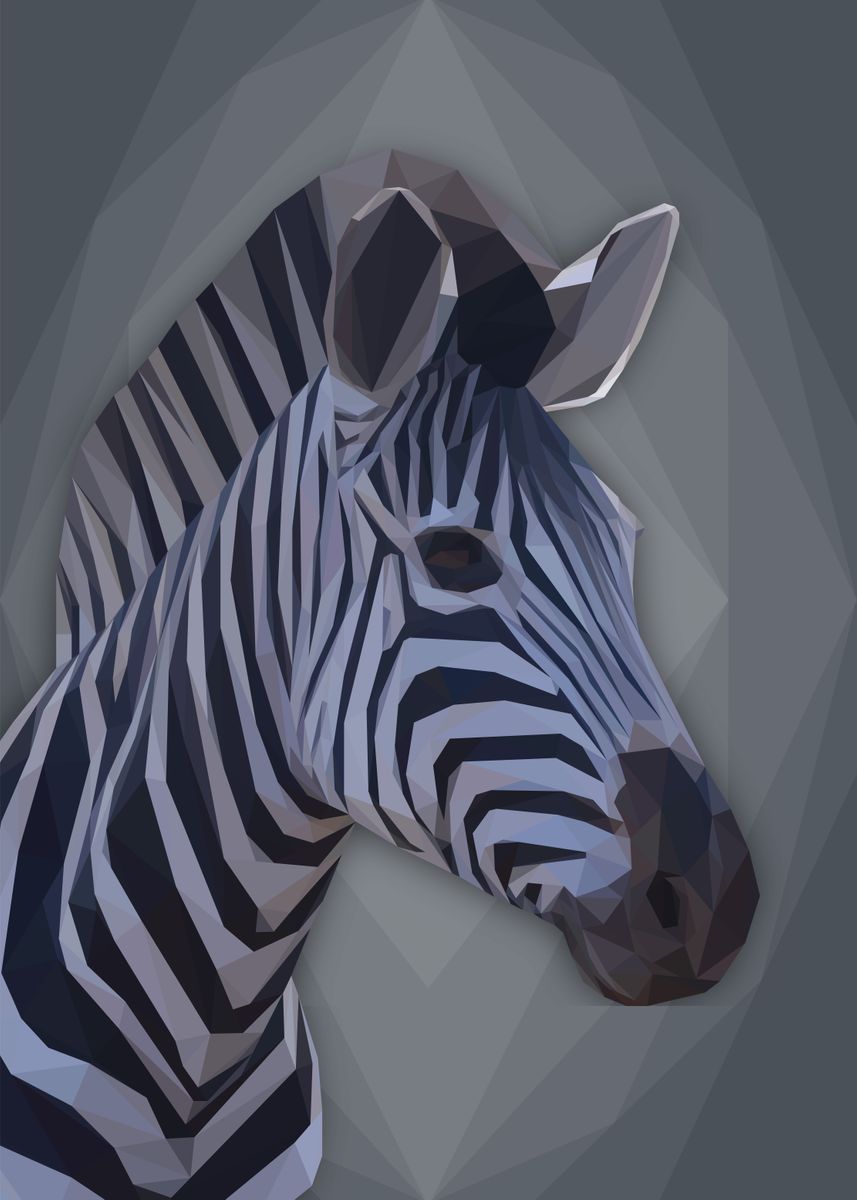 'Geometric Zebra' Poster by Erin Campbell | Displate
