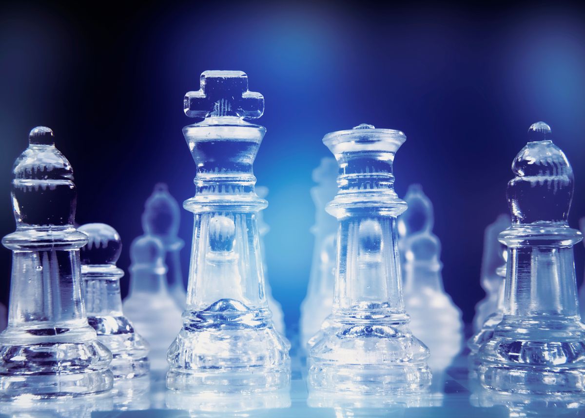 'Chess pieces king queen bl' Poster by Gianfranco Grenar | Displate