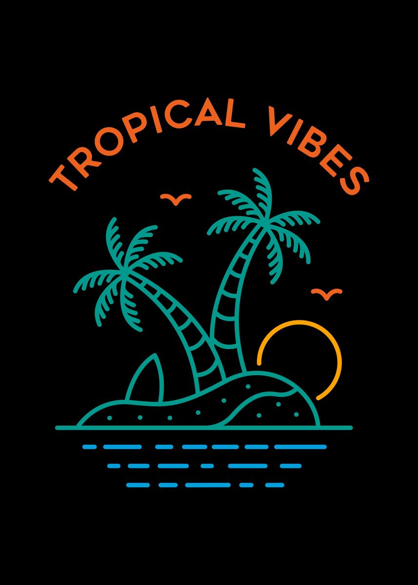 'Tropical Vibes 1' Poster by VEKTORKITA | Displate