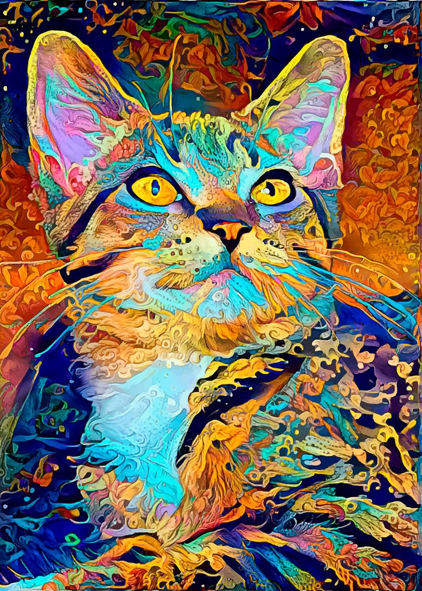 'Calm look' Poster, picture, metal print, paint by Ari Design | Displate