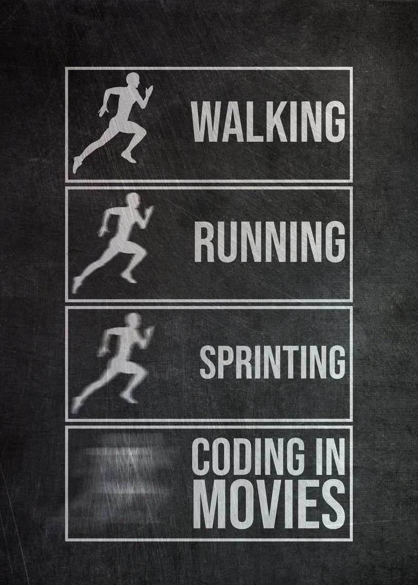 'Coding In Movies ' Poster, picture, metal print, paint by PosterWorld ...