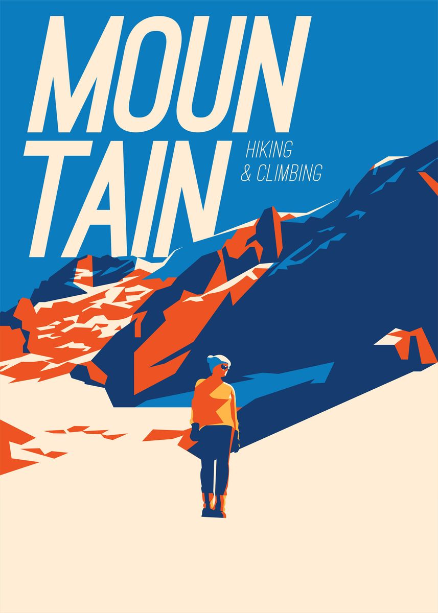 'Mountain hiking climbing' Poster, picture, metal print, paint by ...