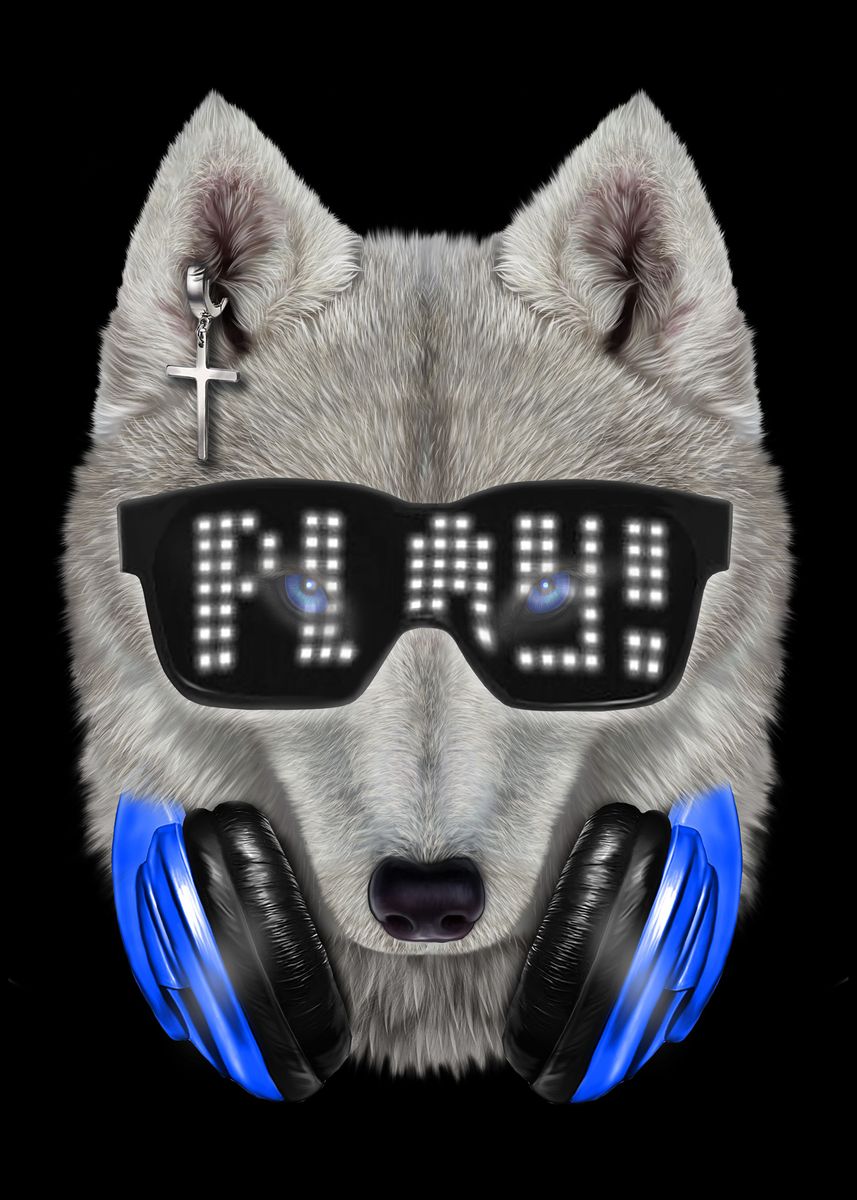 'Rapper Polar Wolf' Poster, picture, metal print, paint by Fox Republic ...