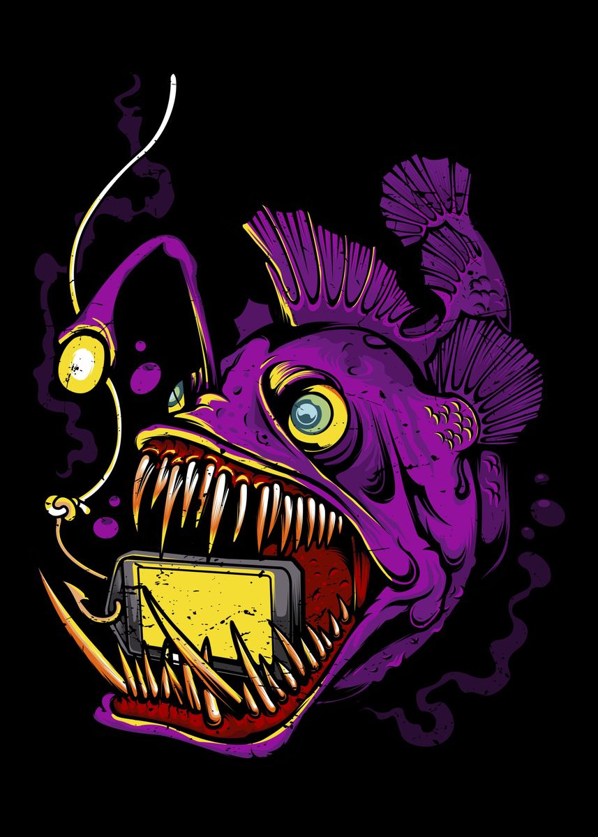 'deep sea angler' Poster, picture, metal print, paint by John DonJoe ...
