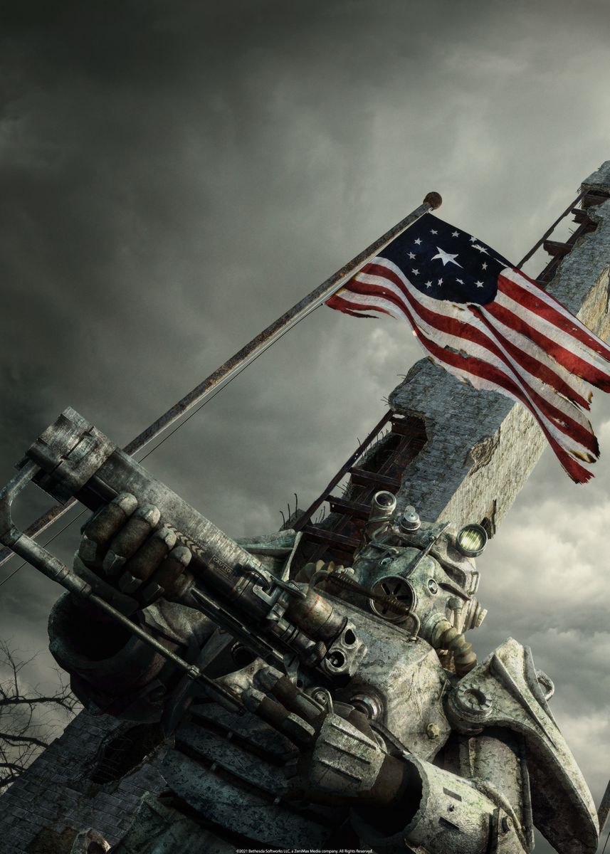 'Flag' Poster, picture, metal print, paint by Fallout | Displate