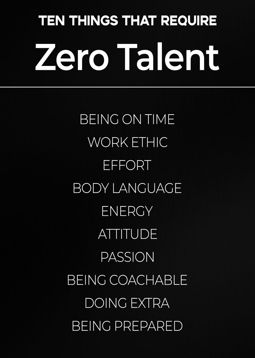 'Zero Talent' Poster by Conceptual Photography | Displate