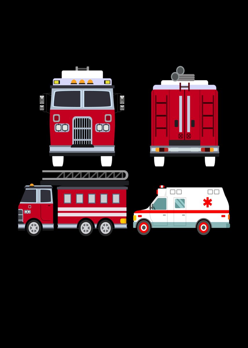 'Fire Engine' Poster by Mooon | Displate