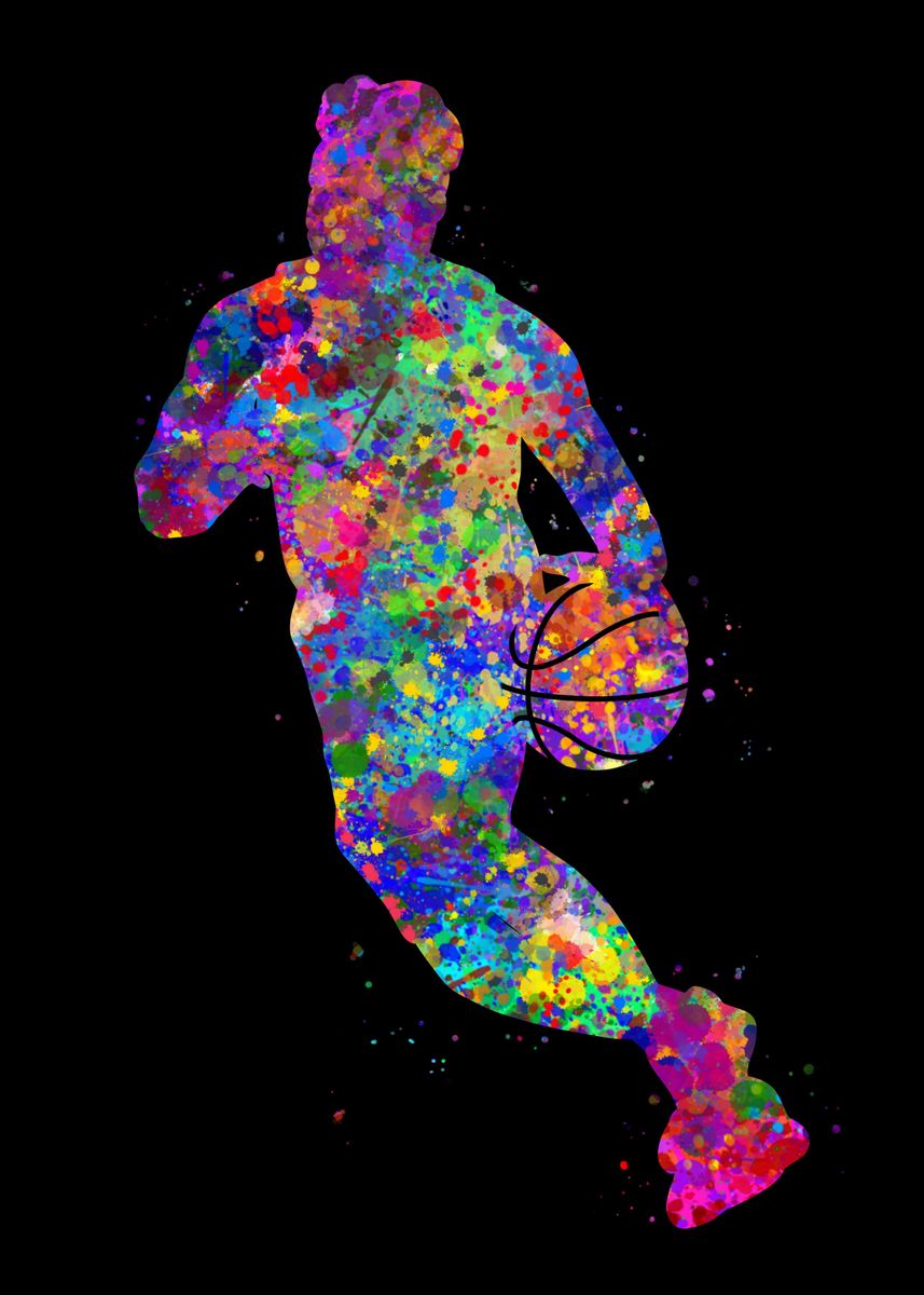 'Basketball player dribble' Poster by Yahya Art | Displate