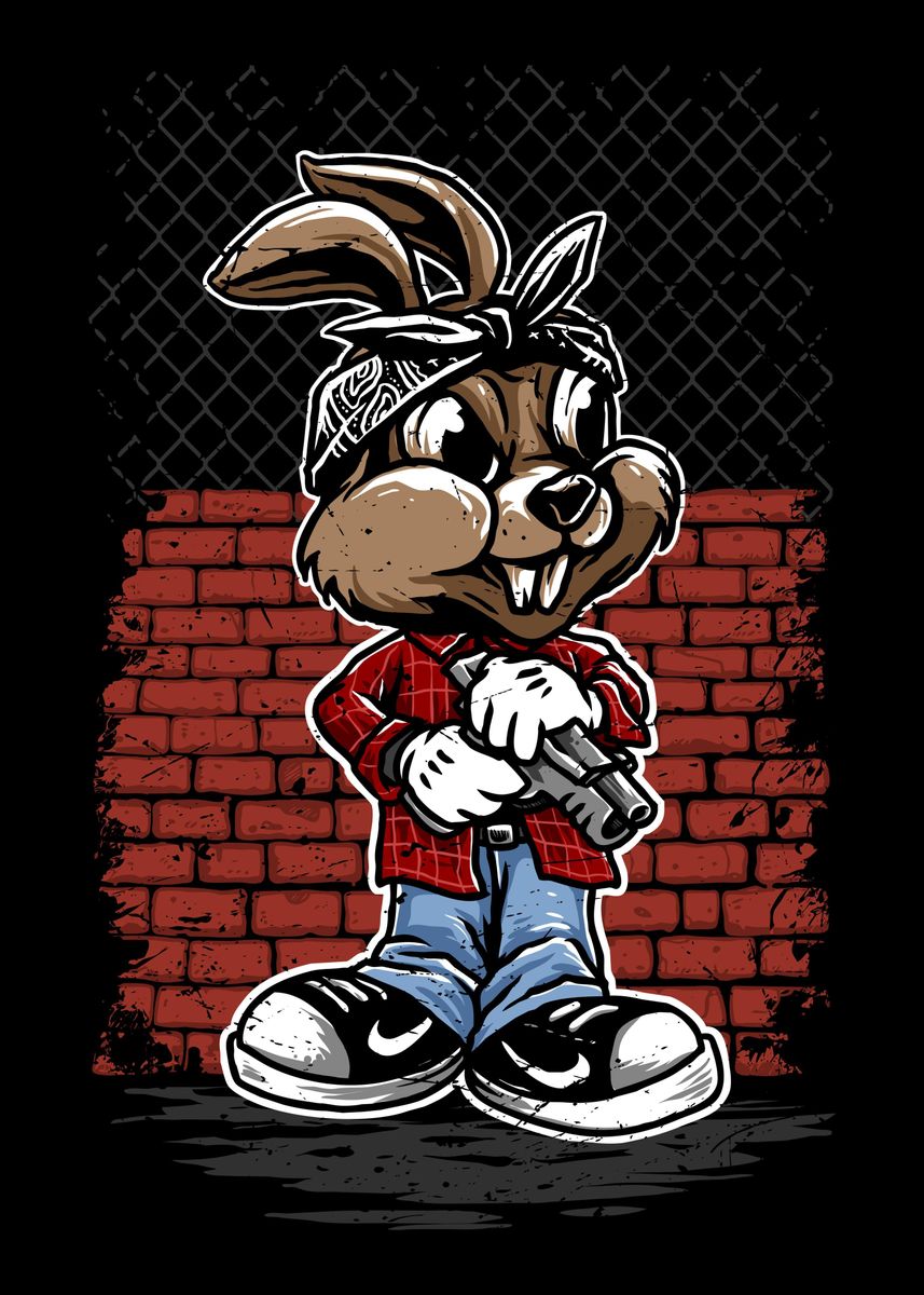 'gangsta chipmunk' Poster, picture, metal print, paint by John DonJoe ...