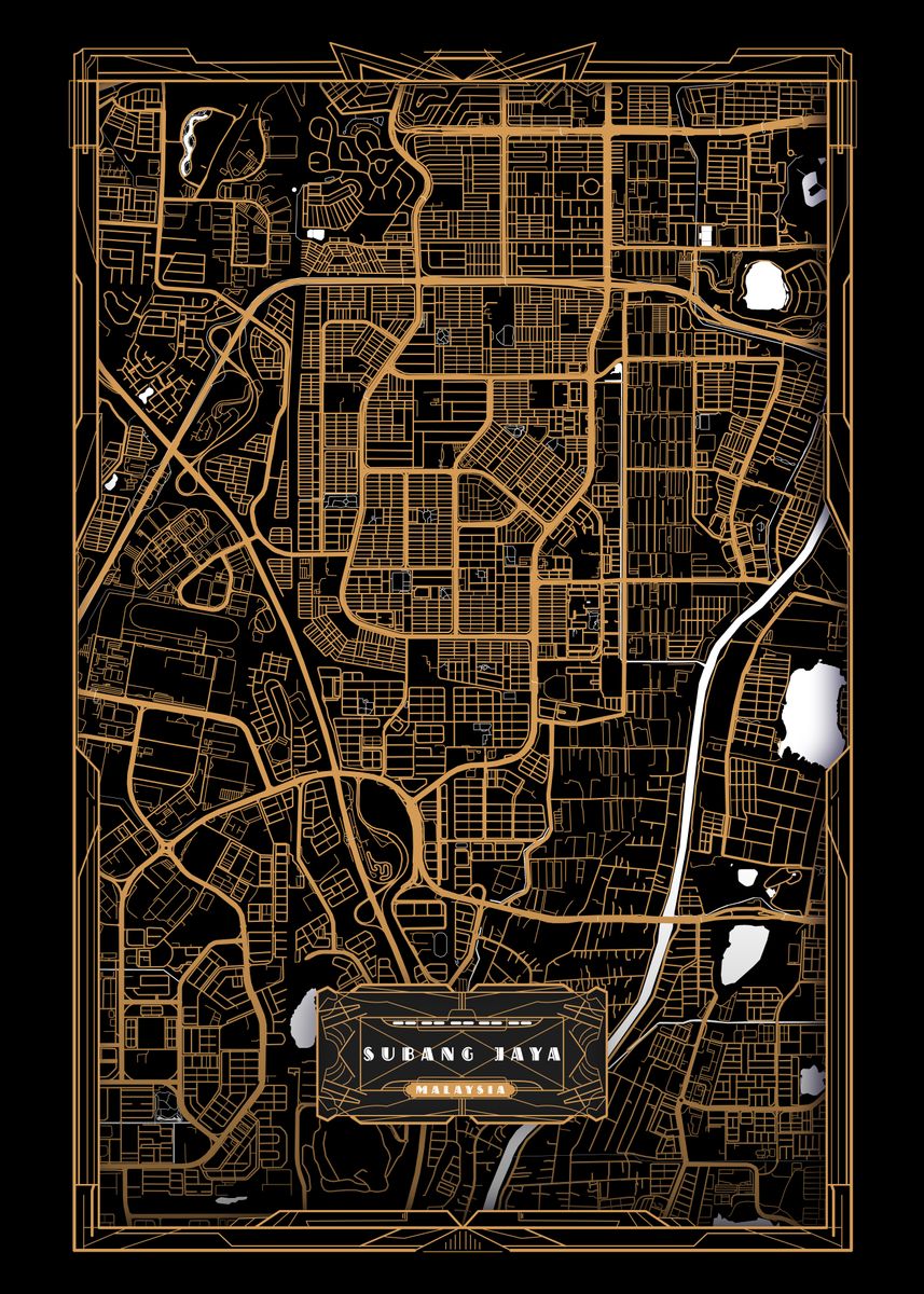 'Subang Jaya Malaysia' Poster, picture, metal print, paint by Five ...