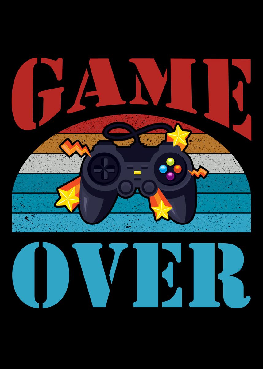 'Retro Game over Gaming' Poster, picture, metal print, paint by Max ...