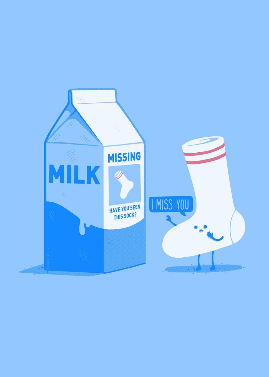 'Missing sock' Poster, picture, metal print, paint by Ignacio Díaz ...